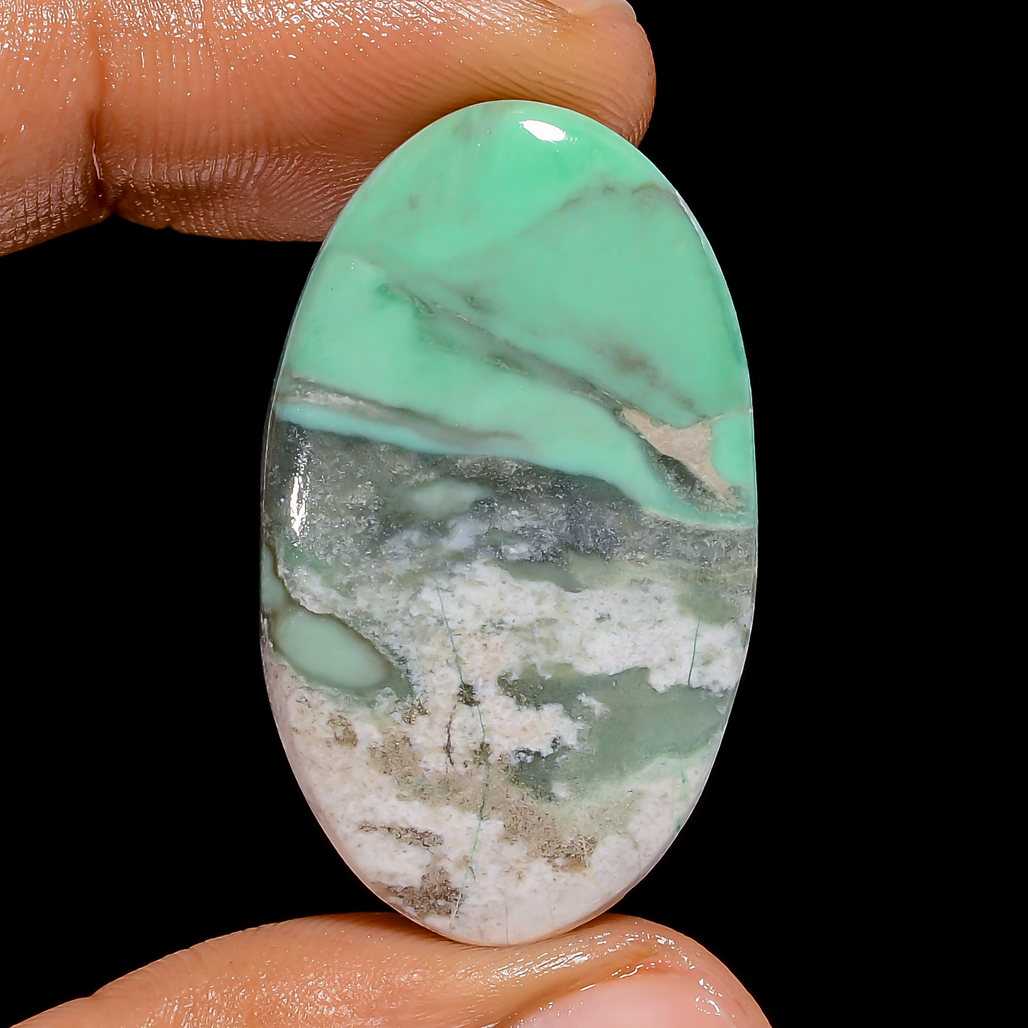 100% Natural Variscite Oval Shape Cabochon Loose Gemstone 35 Ct ...